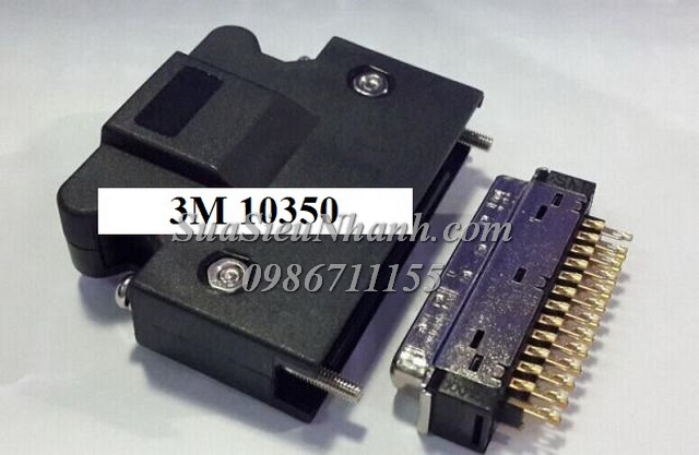 3M 10350 Đầu cắm cáp SERVO DRIVER 50 chân mạ vàng, loại bắt ốc